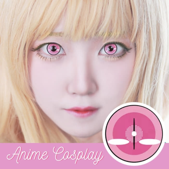 Anime Cosplay Halloween Pink Contacts | Demon slayer Nezuko style ...