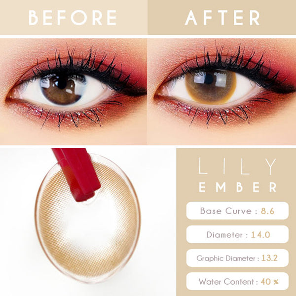 Lily Amber Brown Colored Contacts - Circle Lens | fantasy-icon.com