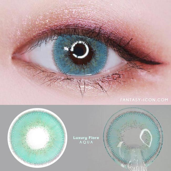 Luxury Fiore Aqua Blue Contacts | UV Blocking Colored Contacts ...