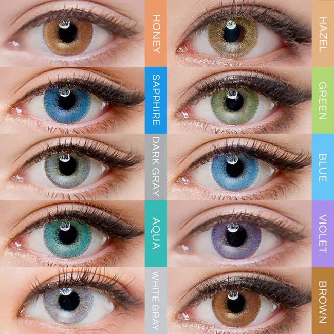 Luxury Fiore Aqua Blue Contacts | UV Blocking Colored Contacts ...