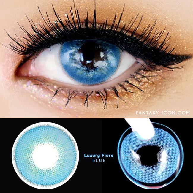 Luxury Fiore Blue Contacts | UV Blocking Colored Contacts – fantasy-icon