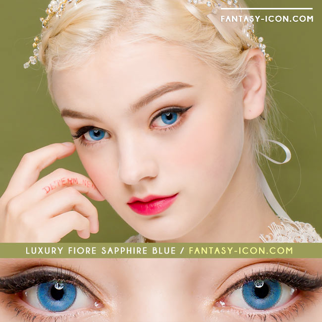 Luxury Fiore Sapphire Blue Contacts | UV Blocking Colored Contacts ...