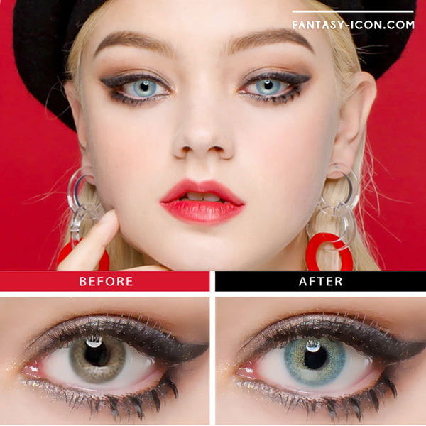 Muse Blue Colored Contacts - Aqua Blue Circle Lens | fantasy-icon.com