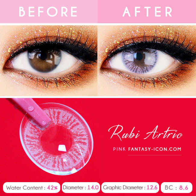 Natural Lens | Ruby Artric Pink Colored Contacts | White Gray Contacts ...