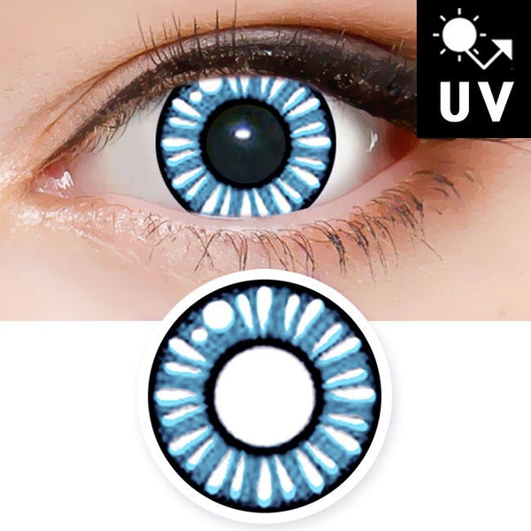 Sparkle Blue Halloween Contacts Anime Cosplay Manga UV Blocking ...