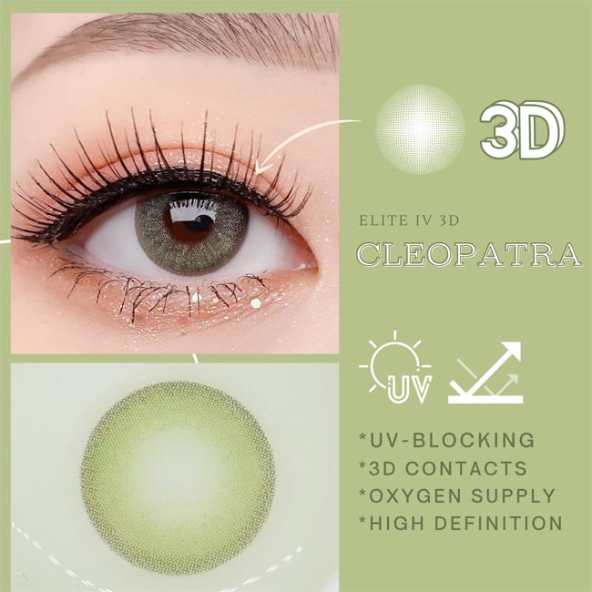 Cleopatra 3D green contacts | UV Blocking Elite Contact lens – fantasy-icon