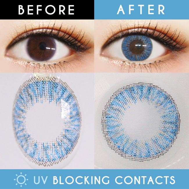 Blue contacts Glossy Ardor | 3-tone UV Blocking Contact lenses ...