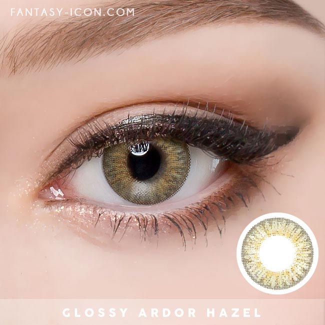Glossy Ardor Hazel contacts | 3-tone UV Blocking Contact lenses ...