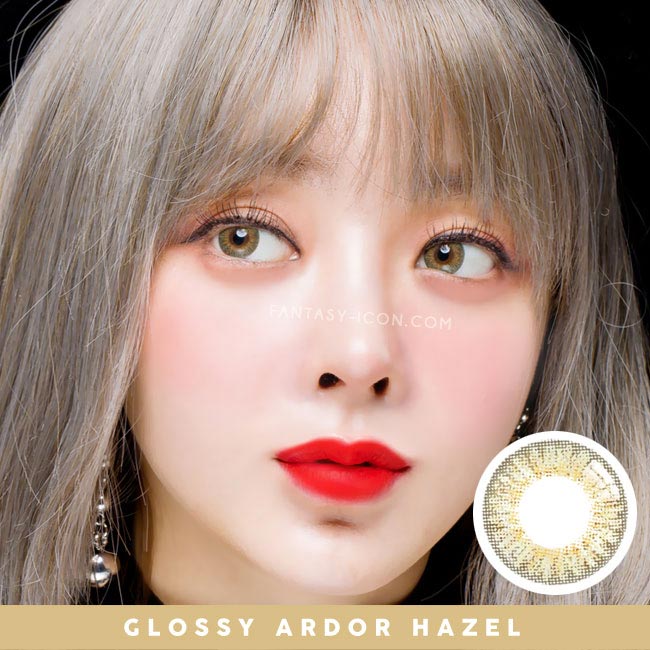 Glossy Ardor Hazel contacts | 3-tone UV Blocking Contact lenses ...