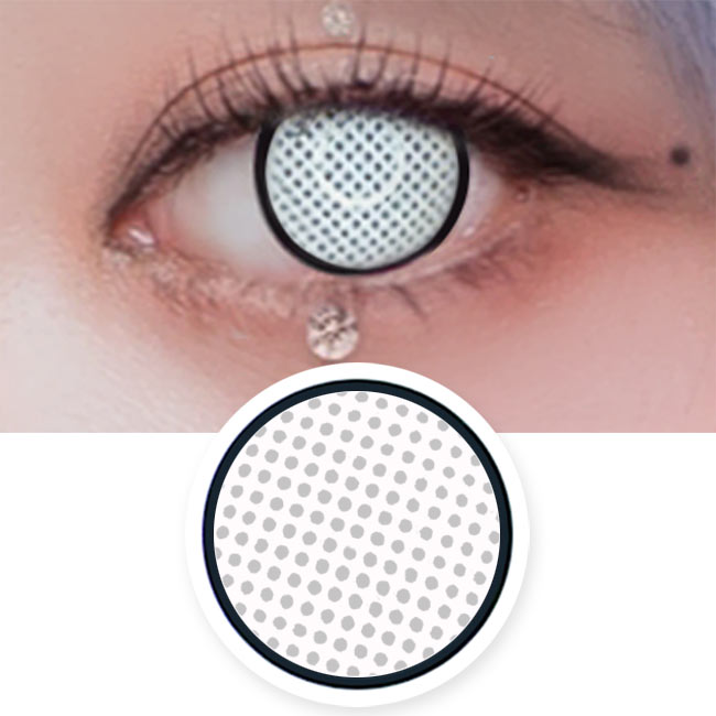 Halloween Mesh white black Contacts | Anime Lenses – fantasy-icon