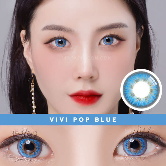 Vivi pop blue contacts - Blue circle lens | fantasy-icon.com