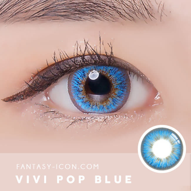 Vivi pop blue contacts - Blue circle lens | fantasy-icon.com