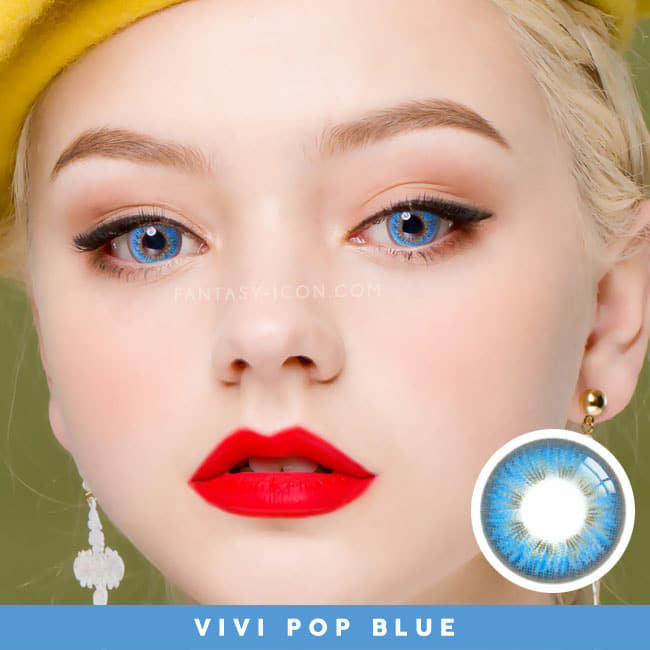 Vivi pop blue contacts - Blue circle lens | fantasy-icon.com