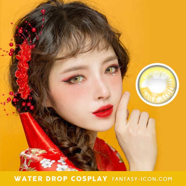Water Drop Cosplay Yellow Contacts | Coscon Anime Lenses – fantasy-icon